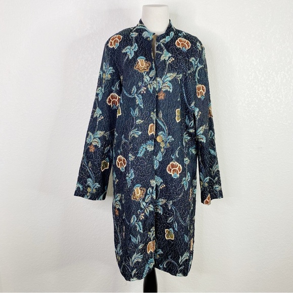 indigo moon | Jackets & Coats | Vintage Indigo Moon Blue Beaded Floral ...
